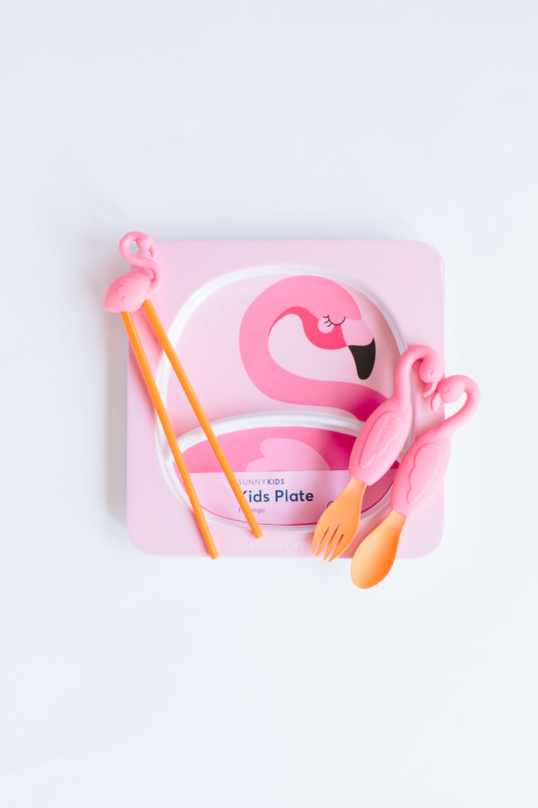 Flamingo Spoon & Fork Set | Little Birdies
