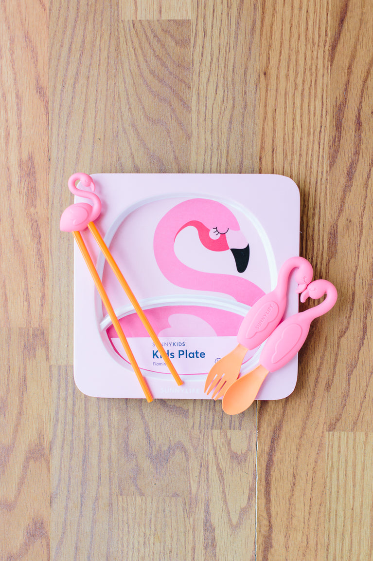 Flamingo Spoon & Fork Set | Little Birdies