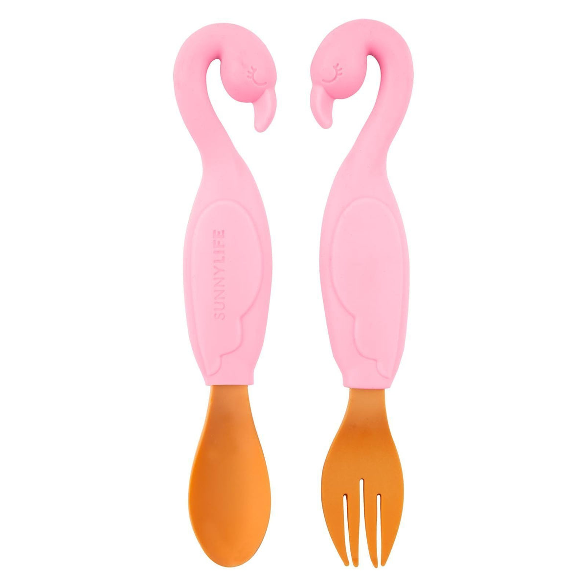 Flamingo Spoon & Fork Set | Little Birdies